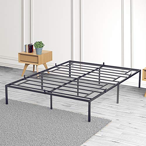 SunnyFurn Queen Bed Frame Platform,14 Inch Metal Queen Size Bed Frames No Box Spring Needed,Heavy Duty Steel Slat Mattress Foundation,Easy Assembly,No Noise and No Shaking