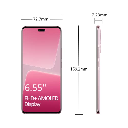 Xiaomi 13 Lite 5G + 4G LTE (256GB + 8GB) Global Unlocked 6.55" 50MP (ONLY Tmobile Mint USA Market) + (Fast Car 51W Charger) (Lite Pink (Global Version))