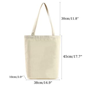 OPG Canvas Bag for Women, Cute Tote Bags with Interior Pocket,Reusable Grocery Bags for Shopping, Beach, College (Flower)