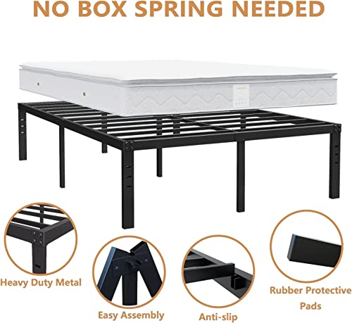 Artimorany California-King-Platform-Bed-Frame, 18 Inch Heavy Duty Metal Mattress-Foundation, No Box Spring Needed, Steel Slat Support 3500 lbs, Noise-Free, Easy Assembly, Black