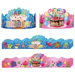 hooqict 30 pieces birthday crowns for classroom colorful party hats birthday hats for kids happy birthday hat paper crowns kindergarten school birthday crown preschool teacher supplies