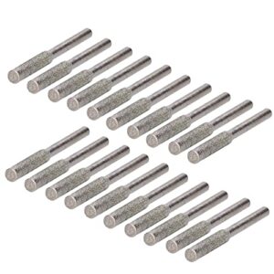 KENANLAN Chainsaw Sharpener, 20Pcs Chainsaw Sharpening Stones Chainsaw Sharpener Burr Grinding Head Rotating File Sharpening Tool Set Kit for Sharpening Chainsaw Blades(4mm-Silver)