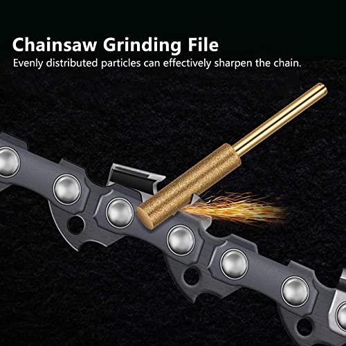 KENANLAN Chainsaw Sharpener, 20Pcs Chainsaw Sharpening Stones Chainsaw Sharpener Burr Grinding Head Rotating File Sharpening Tool Set Kit for Sharpening Chainsaw Blades(4mm-Silver)