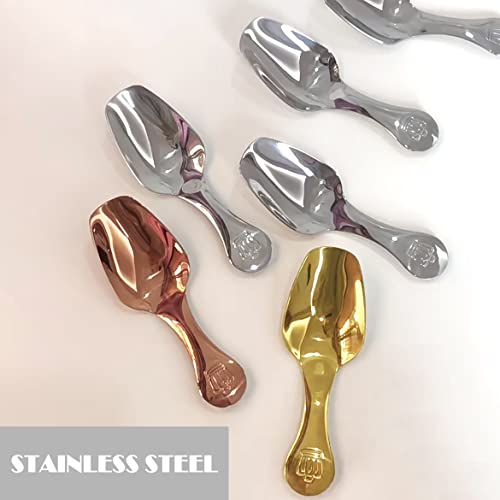 Mini Scoop for Canisters Stainless Steel Salt Spoon Candy Scoops Condiments Spoon Dessert Spoon Sugar Spoon for Tasting, Coffee, Ice Scream, Cake