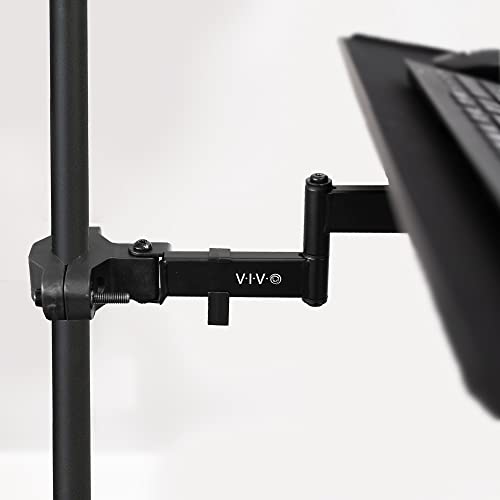 VIVO Steel Universal Full Motion Pole Mount, 26 Inch Keyboard and Mouse Tray, Ergonomic Tilt, 360 Degree Rotation, Neutral Writing Position, Black, Mount-POLEKB