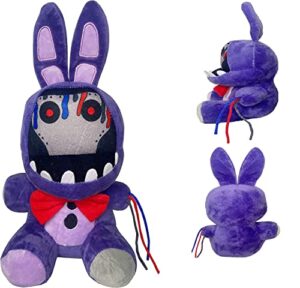 ulthool fnaf withered purple bunny plush toys, 11 inches fnaf security breach bonnie doll, collectible nightmare freddy plush toys for kids fans (withered purple bunny)