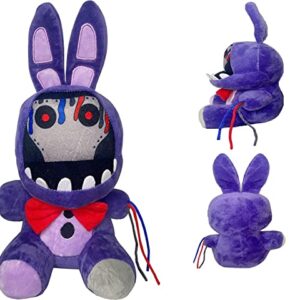 ULTHOOL FNAF Withered Purple Bunny Plush Toys, 11 Inches FNAF Security Breach Bonnie Doll, Collectible Nightmare Freddy Plush Toys for Kids Fans (Withered Purple Bunny)