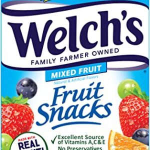 Welch's Fruit Snacks, Mixed Fruit, Perfect Halloween Candy Bulk Pack, Gluten Free, Individual Single Serve Bags, 0.8 oz (Pack of 40)