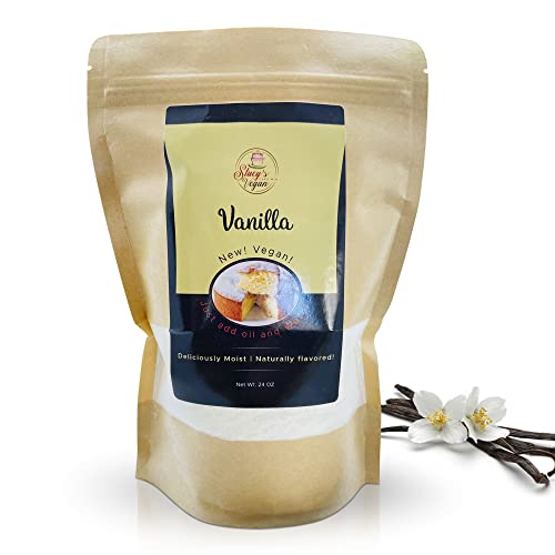 Stacy's Vanilla Cake Mix Vegan- Pack of 1 Vegan Cake Mix 24 Oz (Each Pack)- Plant Based, Vegan Cake Mix Fast & Easy to Prepare- Vegetarian, Nut Free, Baking Cake Mix