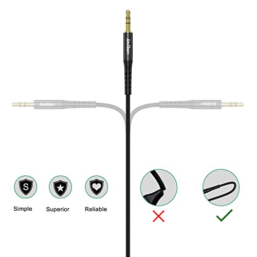 JasRoum 3.5mm Extension Cable, Headphone Extender Cord 6 FT Male to Female 3.5 mm Aux Headset Extension Audio Cables for Earphone iPhone iPad Smartphone Tablets Media Players