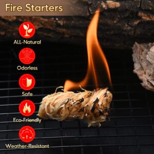 TIFMI Fire Starter - 60 Pcs Fire Starters for Campfires, Fireplace, Grill, Wood & Pellet Stove, Fire Pit, BBQ, Survival, ooni Pizza Ovens, Water Resistant and Odorless Safe for Indoor/Outdoor Use