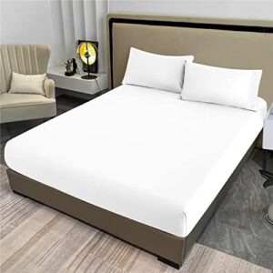 mco bedding twin bed sheets set - 100% bamboo sheets - cooling breathable bedding set with 16" deep pocket (3 pieces, twin, warm white)