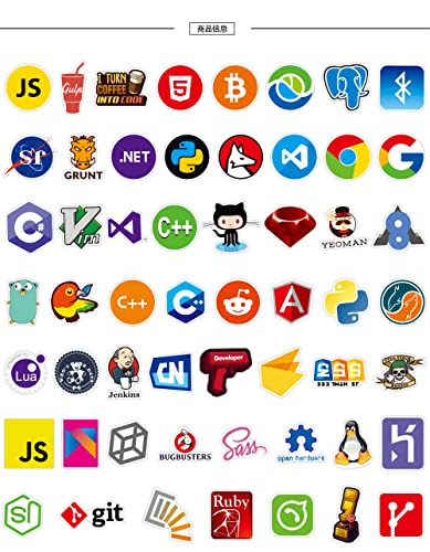 102Pcs Programmer Logo Stickers Pack for Laptop，Funny Science Decals for Teens，Vinyl Waterproof Math Sticker for Water Bottles，Phone，Hard Hat，Skateboard，Scrapbooking，Gifts for Kids/Adults