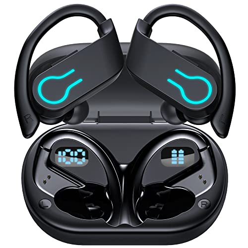 Wireless Bluetooth Earbuds 120H Playtime Bluetooth 5.3 Ear Buds for Sports, Hi-fi Stereo Earphones with LED Display Charging Case, Headphones for Running/Workout Audifonos Bluetooth inalambricos