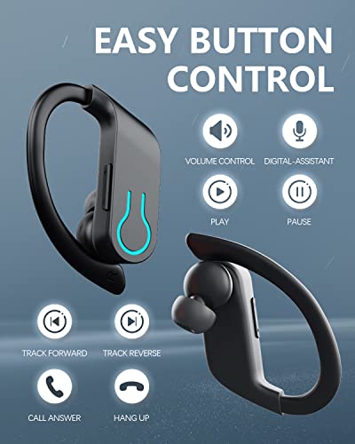 Wireless Bluetooth Earbuds 120H Playtime Bluetooth 5.3 Ear Buds for Sports, Hi-fi Stereo Earphones with LED Display Charging Case, Headphones for Running/Workout Audifonos Bluetooth inalambricos