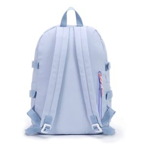 Phaoullzon Kawaii Backpack for School Aesthetic Bookbag Cute Anime Backpacks for Girls with Pins and Pendant, Blue