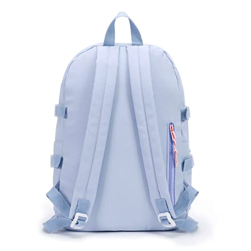 Phaoullzon Kawaii Backpack for School Aesthetic Bookbag Cute Anime Backpacks for Girls with Pins and Pendant, Blue