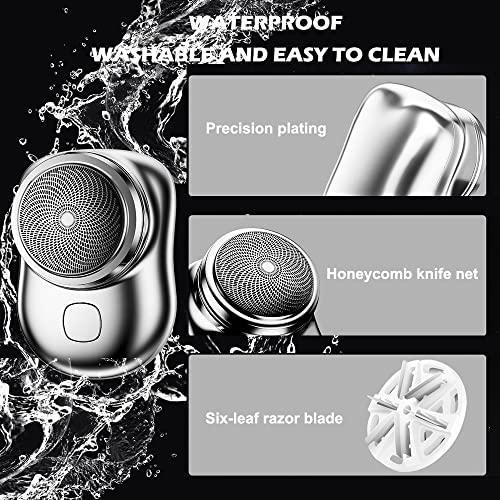 Mini-Shaver, Portable Electric Shaver, Mini Electric Razor Shavers for Men, Rechargeable Shaver Easy One-Button Use Suitable for Home,Car,Travel