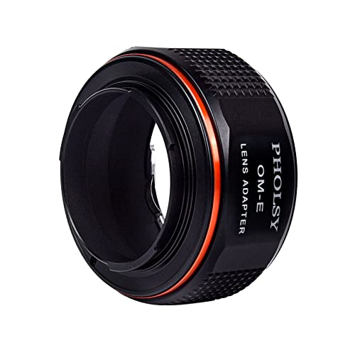 PHOLSY Lens Mount Adapter Compatible with Olympus Zuiko OM Lens to E Mount Camera Compatible with Sony a1 a9ii a7S iii/ii, a7R v/iv/iii/ii a7C a7 iv/iii/ii, a7 a6600 a6500 a6400 a6300 a6000 NEX etc.