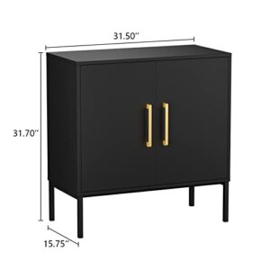 CARPETNAL Siedeboard Buffet Cabinet, Black Side Storage Cabinet with Doors and Adjustable Shelves, Accent Cabinet for Kitchen, Living Room, Bedroom, Office, Hallway, Entryway