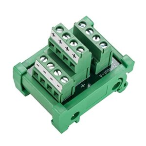 jienk 2 in 4 out terminal blocks module, 25a din rail mounting terminal block power distribution breakout board for plc servo power amplifier