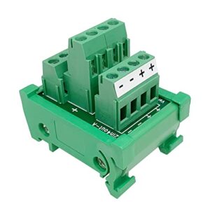 Jienk 2 in 4 Out Terminal Blocks Module, 25A DIN Rail Mounting Terminal Block Power Distribution Breakout Board for PLC Servo Power Amplifier