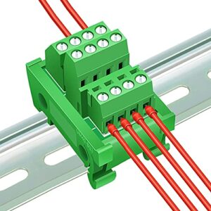 Jienk 2 in 4 Out Terminal Blocks Module, 25A DIN Rail Mounting Terminal Block Power Distribution Breakout Board for PLC Servo Power Amplifier