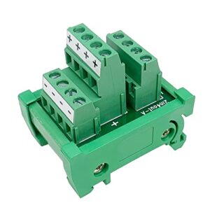 Jienk 2 in 4 Out Terminal Blocks Module, 25A DIN Rail Mounting Terminal Block Power Distribution Breakout Board for PLC Servo Power Amplifier