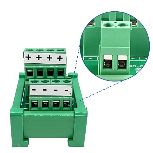 Jienk 2 in 4 Out Terminal Blocks Module, 25A DIN Rail Mounting Terminal Block Power Distribution Breakout Board for PLC Servo Power Amplifier