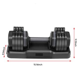 GIVIMO 30 lbs Adjustable Dumbbell Set of 2, Dumbbell Sets Adjustable Weights with Anti-Slip Fast Adjust Turning Handle for Men and Women, Dumbbells Pair for Home Gym Exercise,Black