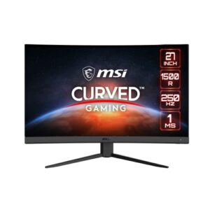 msi g27c4x 27" curved gaming monitor, 1920 x 1080 (fhd), 1ms, 250hz, freesync, hdmi, displayport, anti-flicker, anti-glare, hdr ready,black