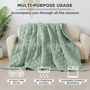 Litanika Sage Green California King Size Quilt Set - Oversized Lightweight Summer Comforter Bedspreads & Coverlets - Boho Farmhouse Bedding Cover Bed Decor - 3 Pieces (1 Quilt, 2 Pillowcases)