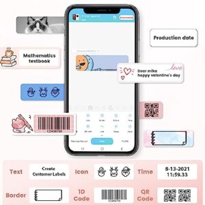 Label Maker Machine with Tape - D30 SE (Piggy), Portable Mini Bluetooth Label Printer, Easy & Quick Edit, Multiple Templates in Phone App - Same Function, Cute Look, Made for Home & Office, +80 labels