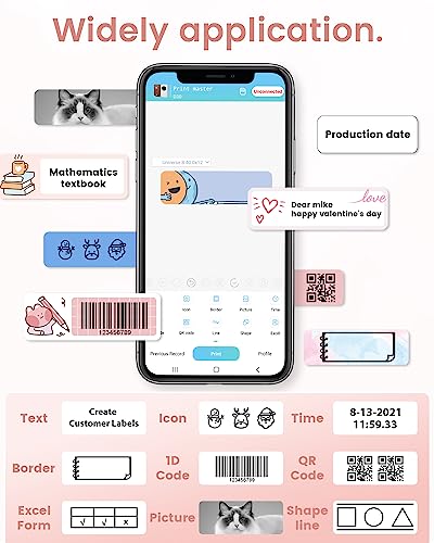 Label Maker Machine with Tape - D30 SE (Piggy), Portable Mini Bluetooth Label Printer, Easy & Quick Edit, Multiple Templates in Phone App - Same Function, Cute Look, Made for Home & Office, +80 labels