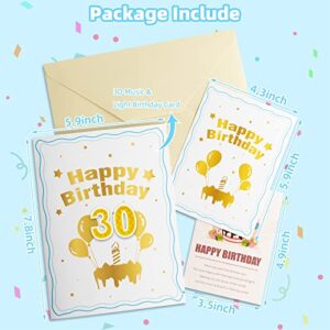 30th Musical Birthday Card with Light & Blowable Candle, Pop-Up Birthday Card for 30 Years Old Male Female, Applause Cheers Sound Effect - Unique Greeting Card 30 Bday Gift Ideas for Women Men