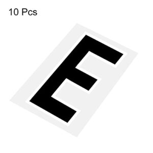 MECCANIXITY Letter E Patches Iron on Heat Transfer Letters 2 Inch Black Letter DIY for Team Uniform, Sports T-Shirt, Football, Basketball, Baseball Pack of 10