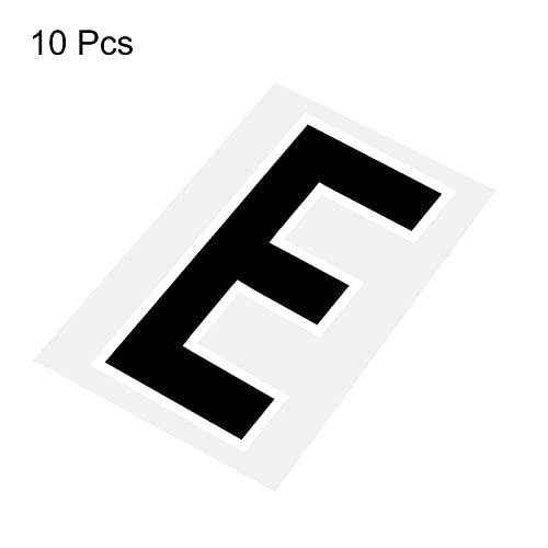 MECCANIXITY Letter E Patches Iron on Heat Transfer Letters 2 Inch Black Letter DIY for Team Uniform, Sports T-Shirt, Football, Basketball, Baseball Pack of 10