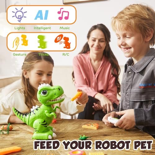 STEAM Life RC Robot Dinosaur Toys for Kids, Remote Control Smart Robot Pet Dinosaur for Age 3 4 5 6 7 8 Boys Girls, Interactive Hand Gesture Walking Dancing Robot, Kids Toys for Boy