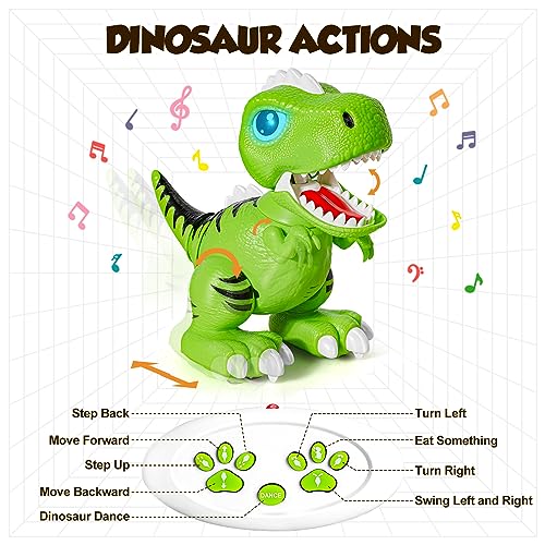 STEAM Life RC Robot Dinosaur Toys for Kids, Remote Control Smart Robot Pet Dinosaur for Age 3 4 5 6 7 8 Boys Girls, Interactive Hand Gesture Walking Dancing Robot, Kids Toys for Boy