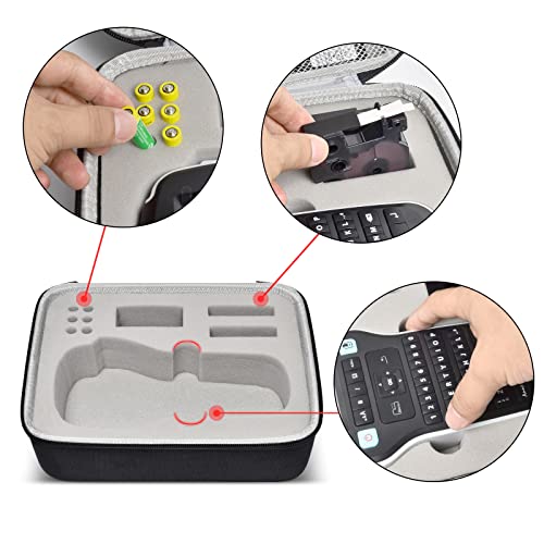 Case Compatible with DYMO Label Maker LabelManager 160/280 Portable Label Maker, Label Printer Storage Organizer for AC Adapter, Tape Cartirdges and More Accessories(Box Only) Gray