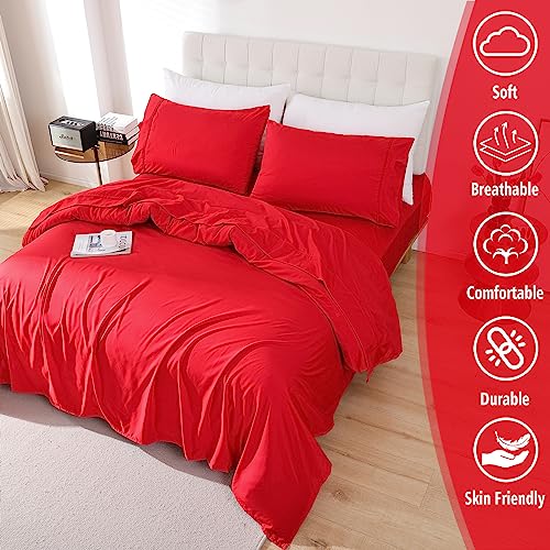 Whitney Home Textile Twin Sheet Set - 3 Piece Soft Microfiber Bed Sheets for Twin Size Bed, Fit Deep Pocket Cooling Sheets and Pillowcase Set, Hotel Durable Wrinkle Free Sheets