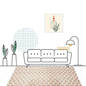 Durrie India Hand Woven Jute Braided Rug 6' x 4' Natural Hexagon Pattern Farmhouse Accent Rugs for Living Room, Kitchen, Bedroom Area Rug Blue and Beige(72x48 Inches)