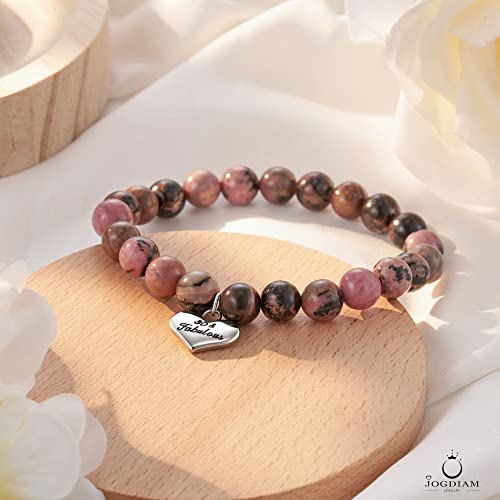 JOGDIAM 30th Birthday Gift for Her Heart Bracelet Birthday Gifts for Women Natural Strone Bracelet for Friend Wife Daughter