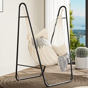 yitahome hammock chair with stand heavy duty with hanging swing chair 330lbs indoor outdoor swing stand for living room, garden, balcony