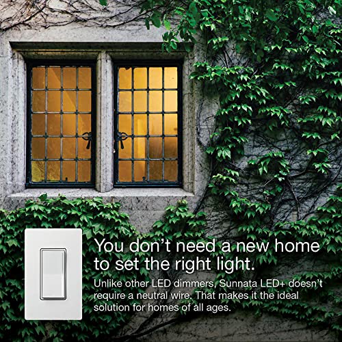 Lutron Sunnata Touch Dimmer Switch with Wallplate with LED+ Advanced Technology, for LED and Incandescent, 3 Way/Multi Location, STCL-153MW-WH, White