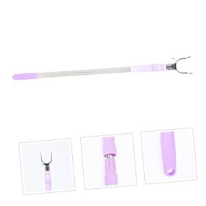 Yardenfun Stainless Steel Telescopic Rod Adjustable Hitch Stainless Steel s Hooks Household Tools Clothes Drying Fork Closet Grabber Clothes Hanger Hook Pole Clothes Reach Rod Clothes Rod