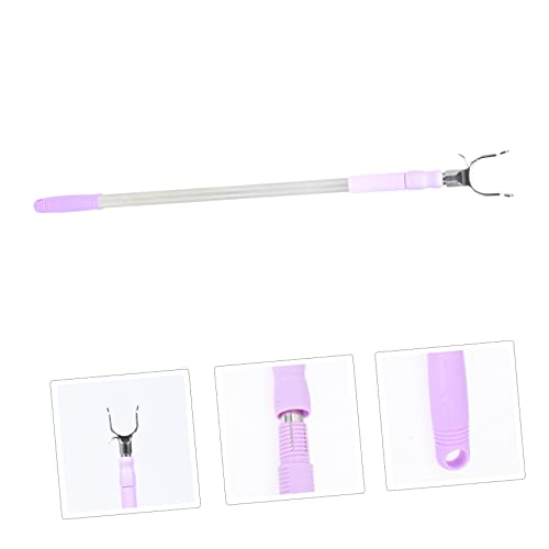 Yardenfun Stainless Steel Telescopic Rod Adjustable Hitch Stainless Steel s Hooks Household Tools Clothes Drying Fork Closet Grabber Clothes Hanger Hook Pole Clothes Reach Rod Clothes Rod