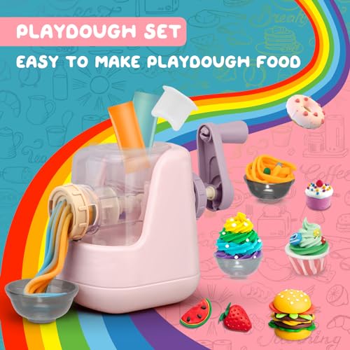 Playdough Set for Toddlers,Playdough Tools,Playdough Noodle Toy with 28 PCS Play Dough Accessories and Play Clay Sets with 12 Colors Dough for 3 4 5 6 Years Old Boys and Girls Birthday Gift