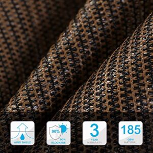 FAIR WIND Shade Cloth 90% Sun Shade Fabric Privacy Screen Shade Cover Patio Canopy with Grommets Shade Net for Garden Outdoor Pergola 10 x 12 FT - Mocha