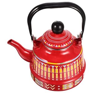 kichvoe teapot tea kettle enamel tea kettle enamel hot water kettle pot stovetop safe with handle water heating pot coffee kettle for stovetop induction cooker red christmas green